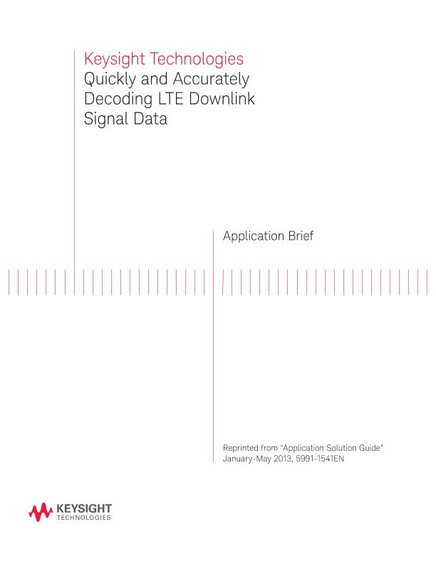 Quickly and Accurately Decode LTE DL Signal Data PDF Asset Page | Keysight
